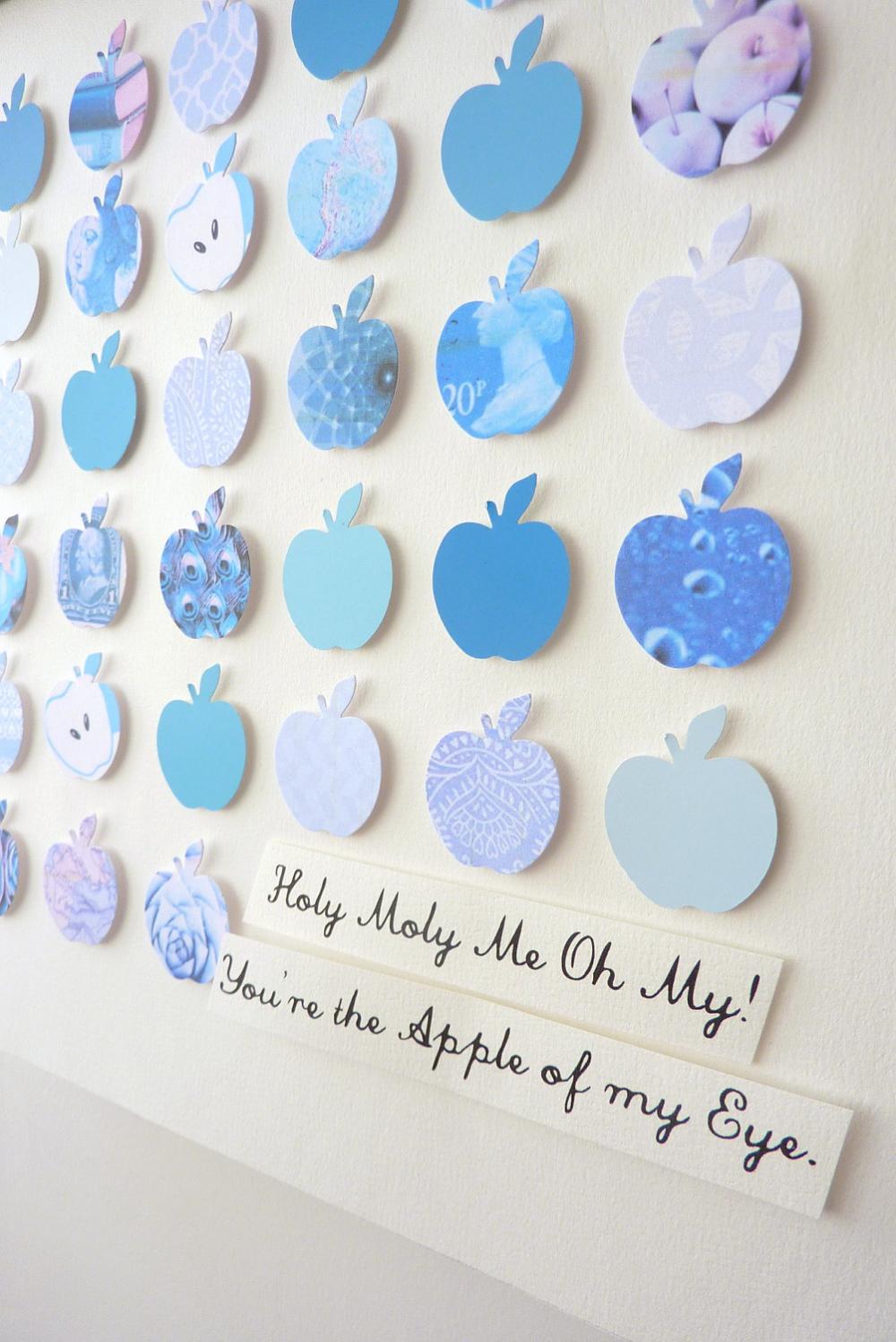 Blue Apples Papercut Keepsake. Framed on Luulla