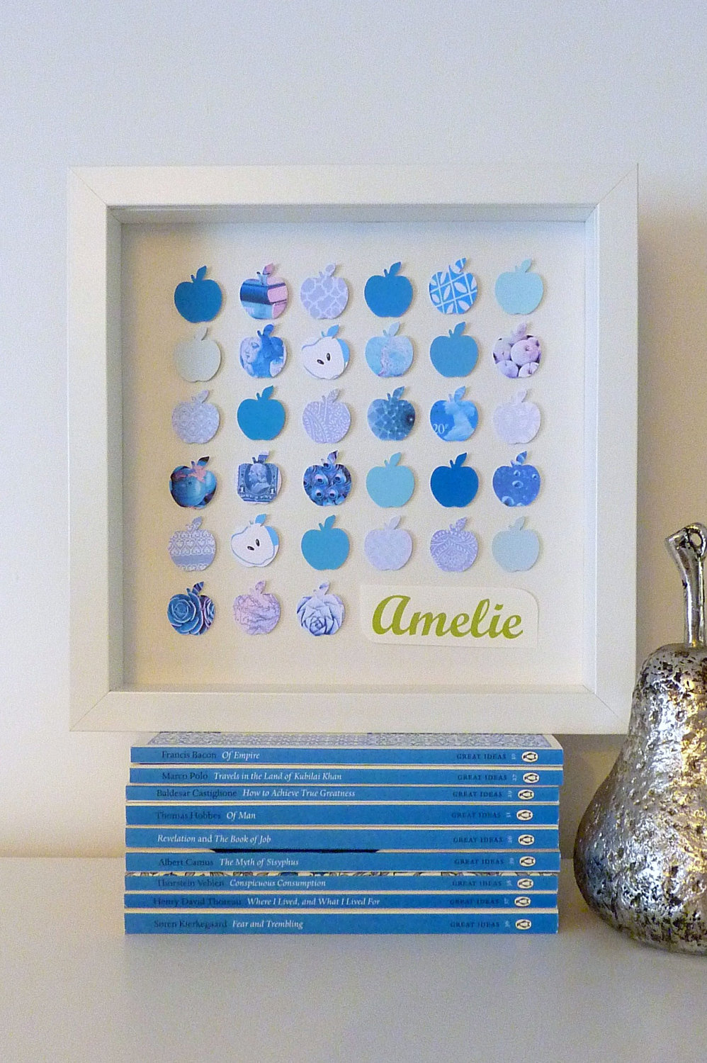 Blue Apples Papercut Keepsake. Framed on Luulla